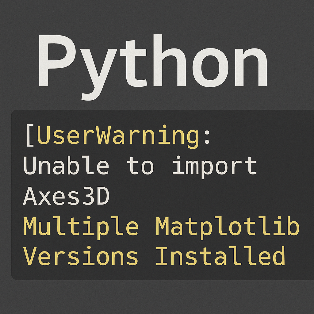 【Python】解决“Unable to import Axes3D - Multiple Matplotlib Versions Installed”离线安装报错_Python-CSDN专栏