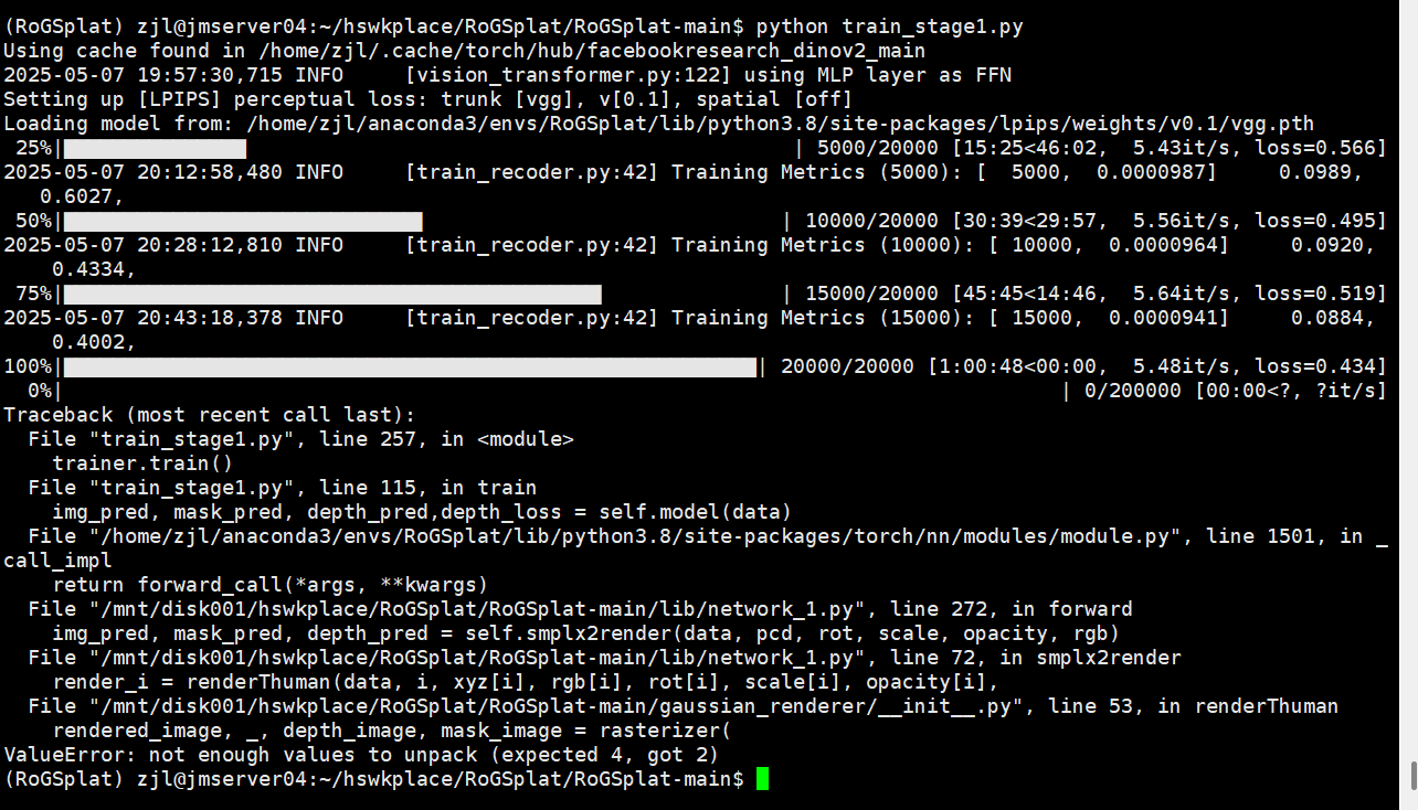 项目复现-RoGSplat: Learning Robust Generalizable Human Gaussian Splatting from Sparse Multi-View ...