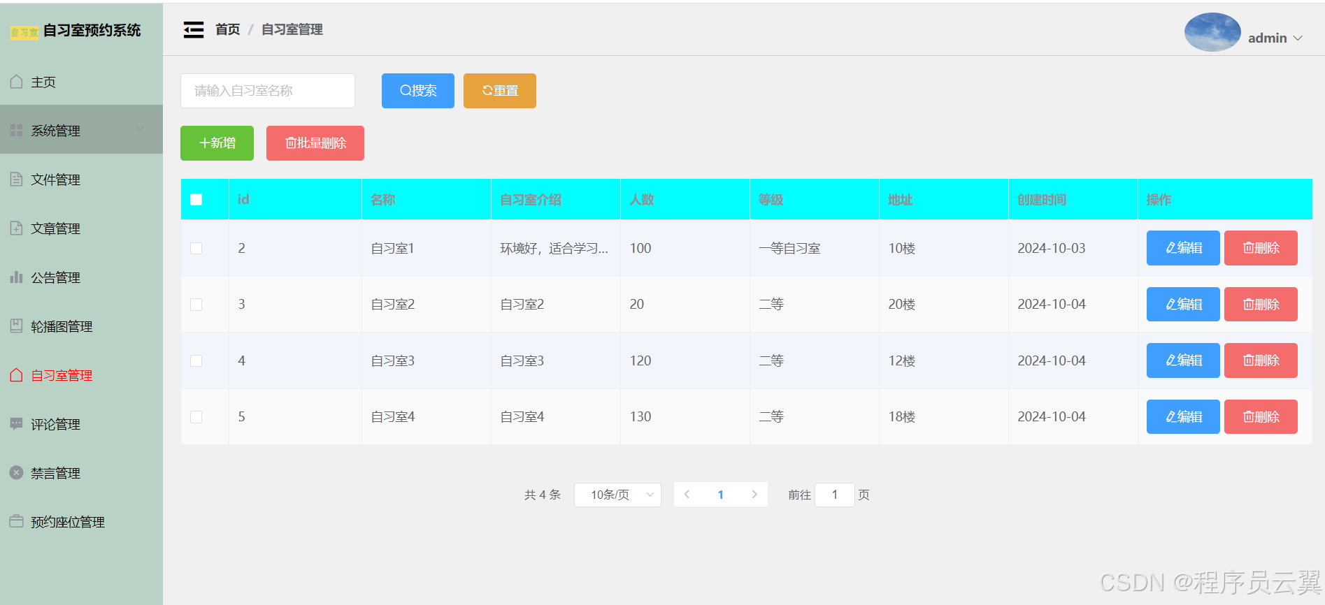 基于spring Boot Vue的自习室预约系统基于springbootvue实现的付费自习室系统设计与实现 Csdn Csdn博客