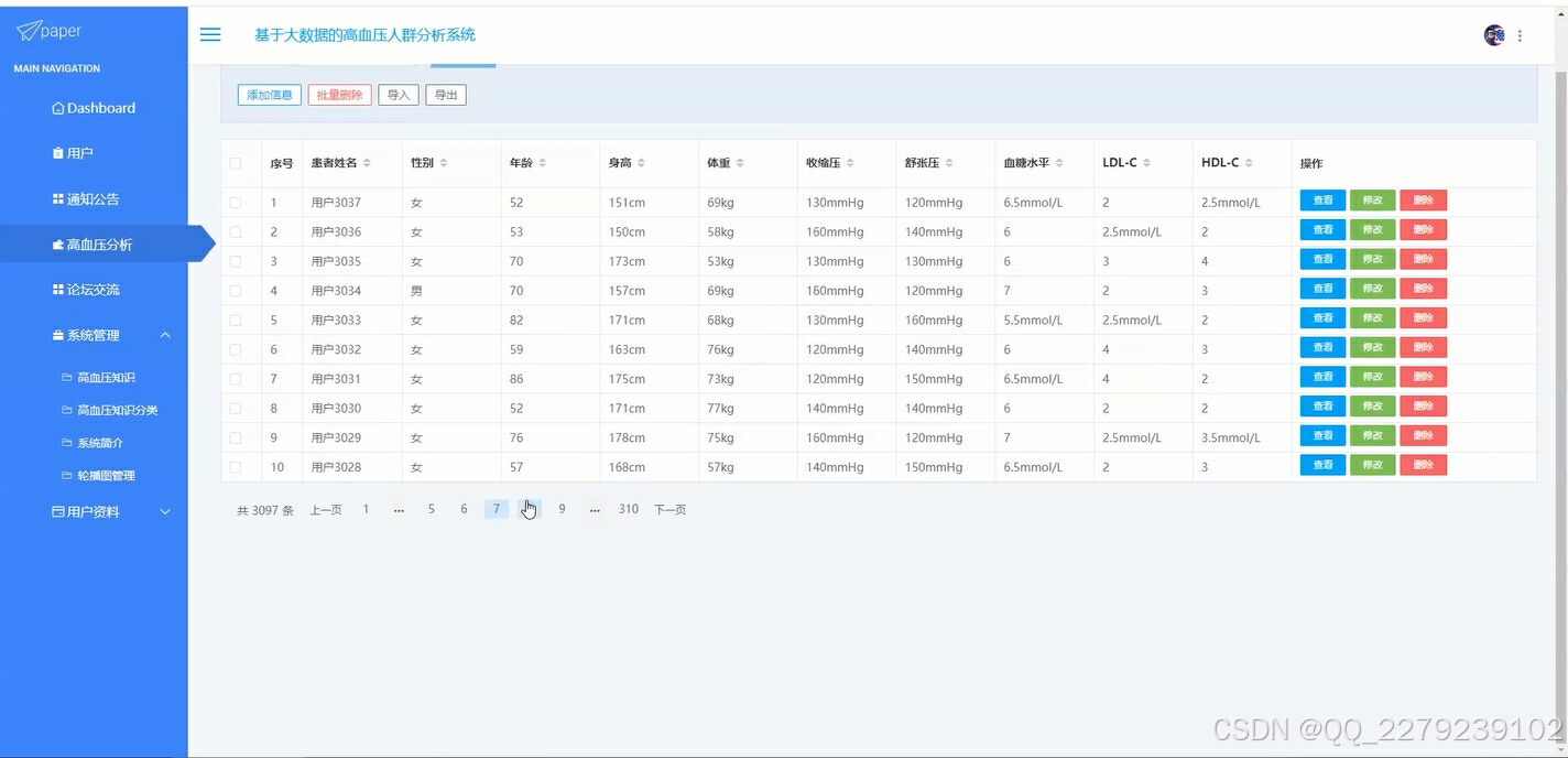 013django基于python大数据高血压人群分析可视化系统（源码文档运行视频讲解视频）基于python的高血压人群分析系统 Csdn博客