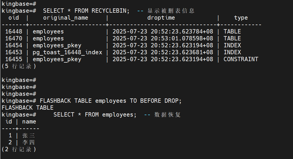 金仓KingbaseES删库跑路？别慌！kdb_flashback闪回技术挽救误删数据_kingbase8表删了怎么恢复-CSDN博客