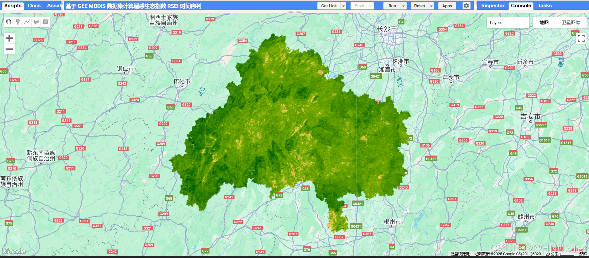 基于 GEE MODIS 数据集计算遥感生态指数 RSEI 时间序列_modis数据有ndbsi吗-CSDN博客