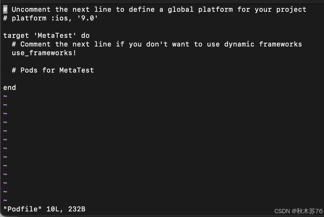 CocoaPods执行pod init报错以及项目新建-CSDN博客