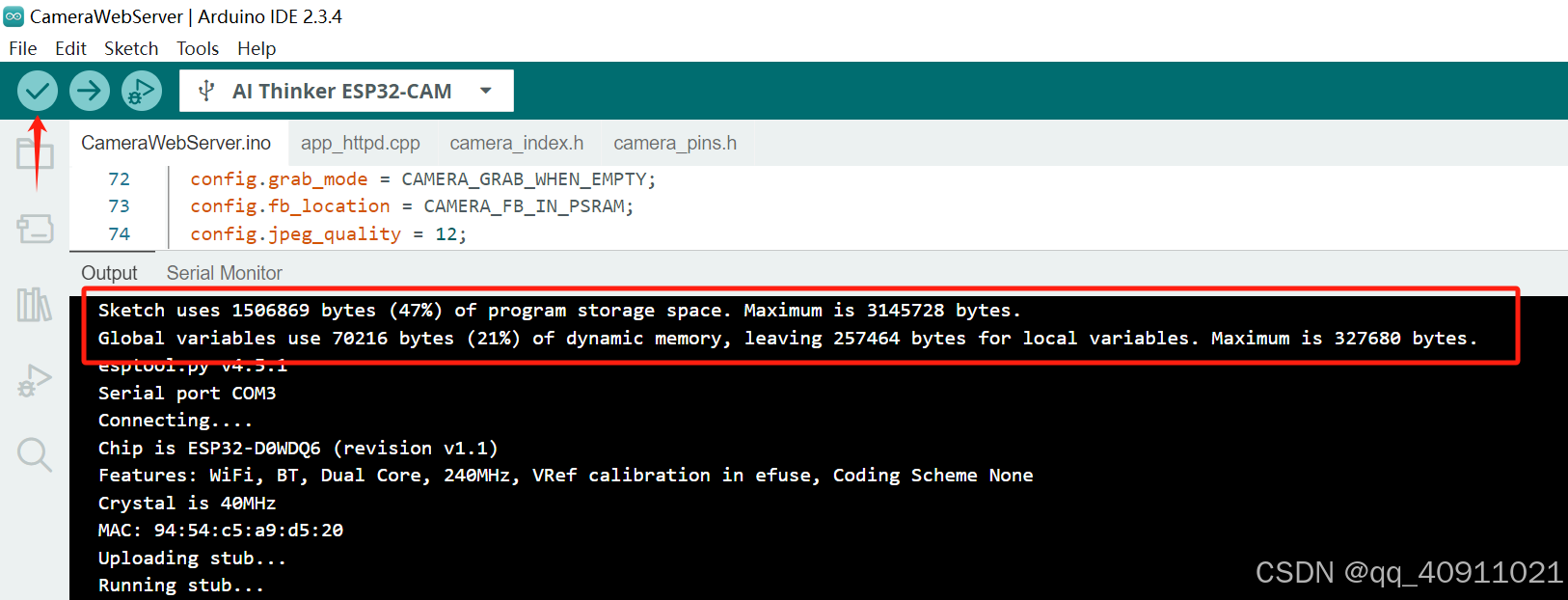 【esp32】esp32-cam arduino 环境安装与运行CameraWebServer_esp32cam库安装-CSDN博客