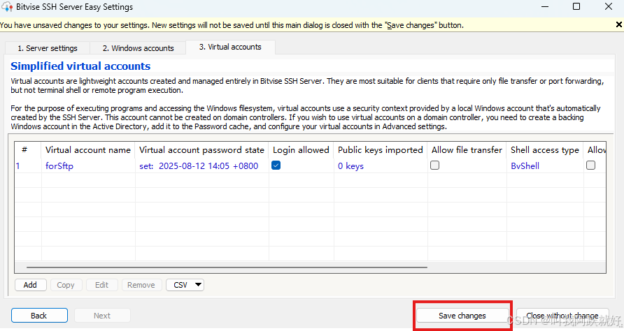 程序员的路上 | 创建一个简单的SFTP | Bitvise SSH Server下载安装配置-CSDN博客