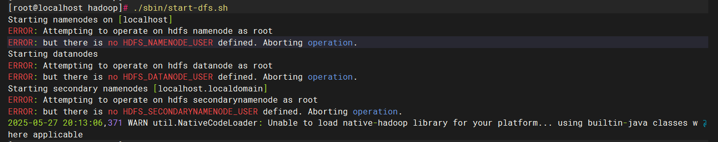 启动Hadoop出错！！！_error: attempting to operate on hdfs secondaryname-CSDN博客