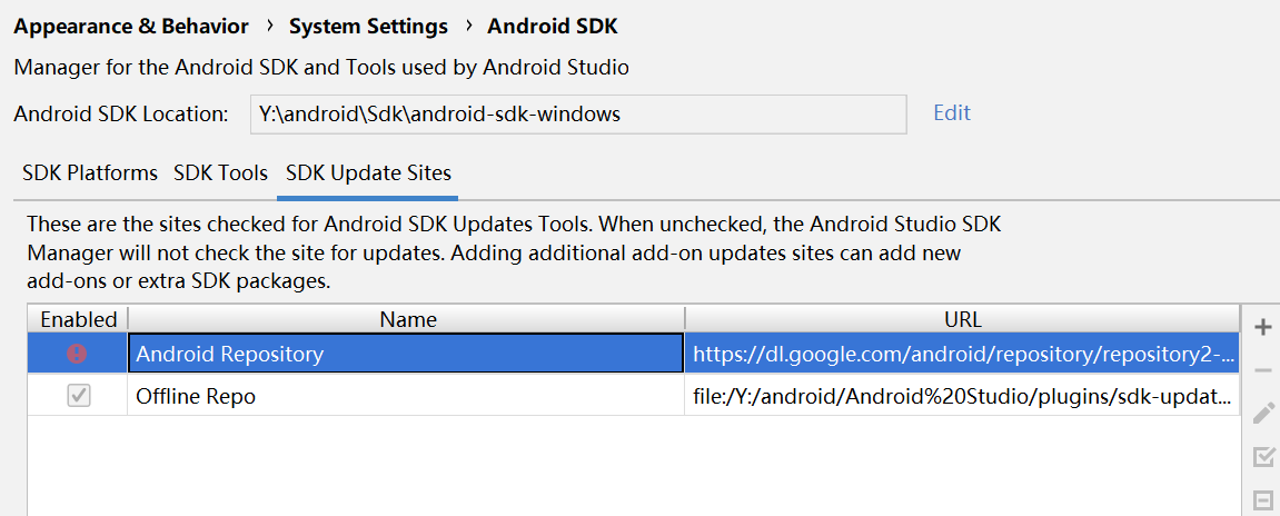 Android Studio的SDK Update Sites突然只剩两个-CSDN博客