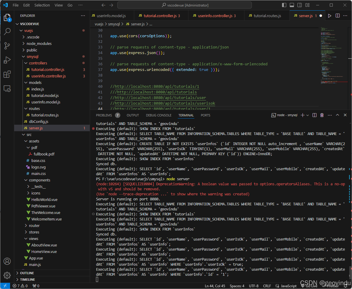 node.js: mysql sequelize es6 ORM in vscode and WebStorm 2023.1-CSDN博客