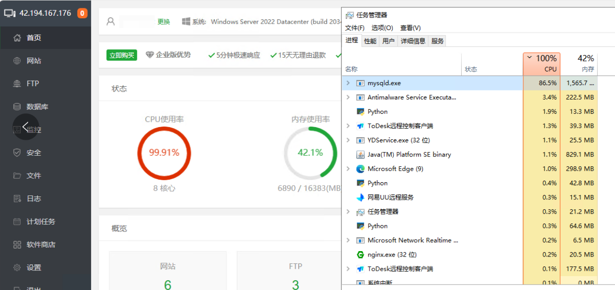 【运维实战】宝塔面板MySQL CPU占用100%的终极解决方案_宝塔cpu使用率100怎么办-CSDN博客