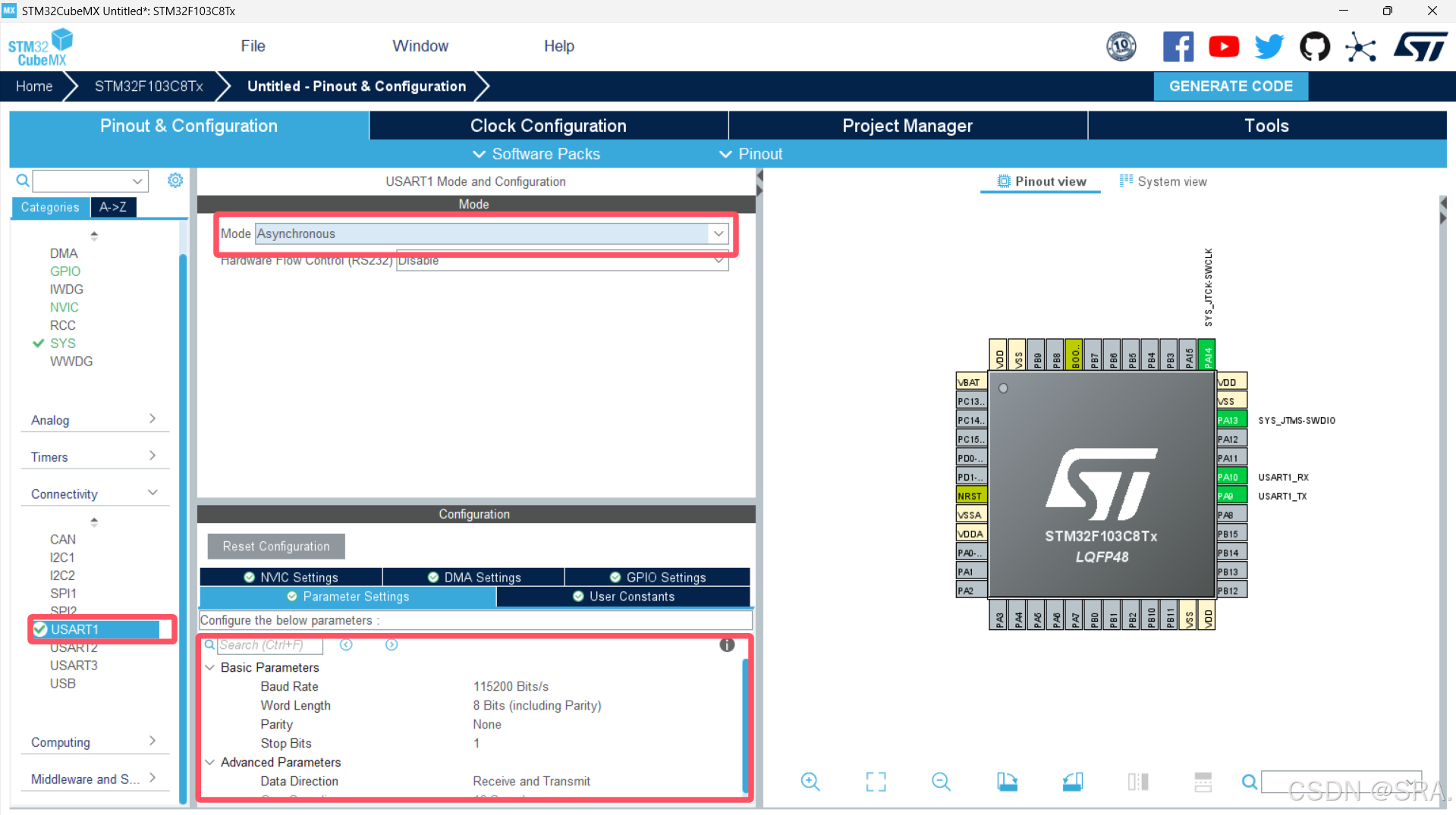 STM32——HAL库开发笔记7（UART实践篇）（参考来源：b站铁头山羊_stm hal uart 配置-CSDN博客