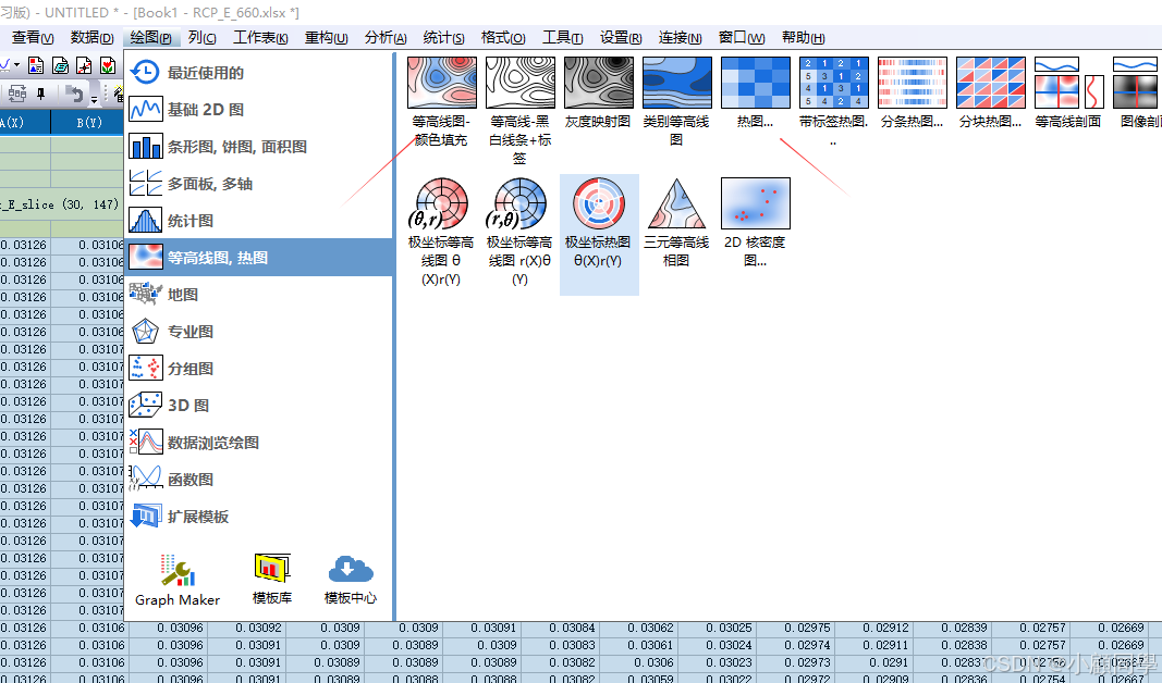 Origin画图——电场图(E,对比等高线图与热图效果)_origin怎么画电场图-CSDN博客