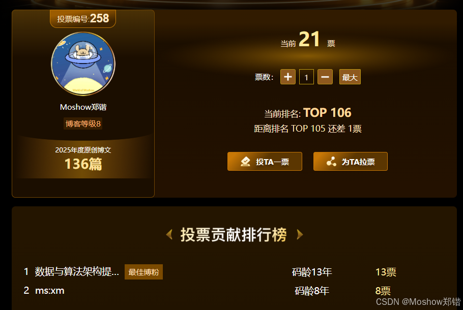 CSDN博客之星2025年度总评选投票~_2024年csdn博客投票-CSDN博客