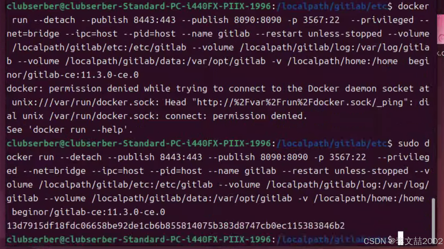 【服务器运维】在Ubuntu下使用docker安装Gitlab_ubuntu docker 安装gitlab-CSDN博客