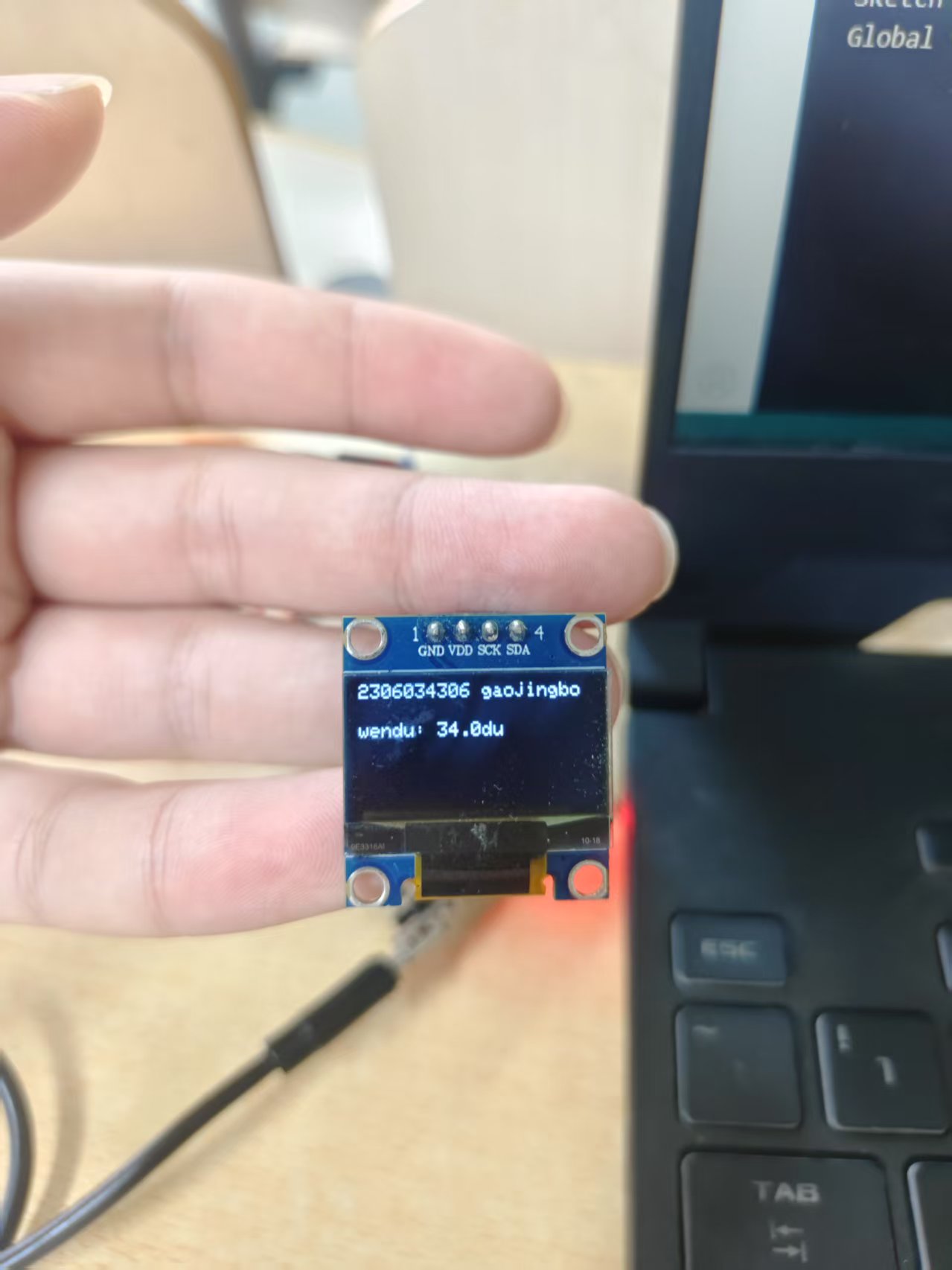 在Arduino IDE中使用DS18B20、Nano开发板和OLED屏显示学号、姓名与温度 _arduino nano怎么用-CSDN博客