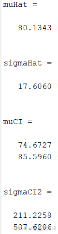 使用MATLAB计算正态总体的总体期望和总体方差的置信区间_normfit函数matlab-CSDN博客