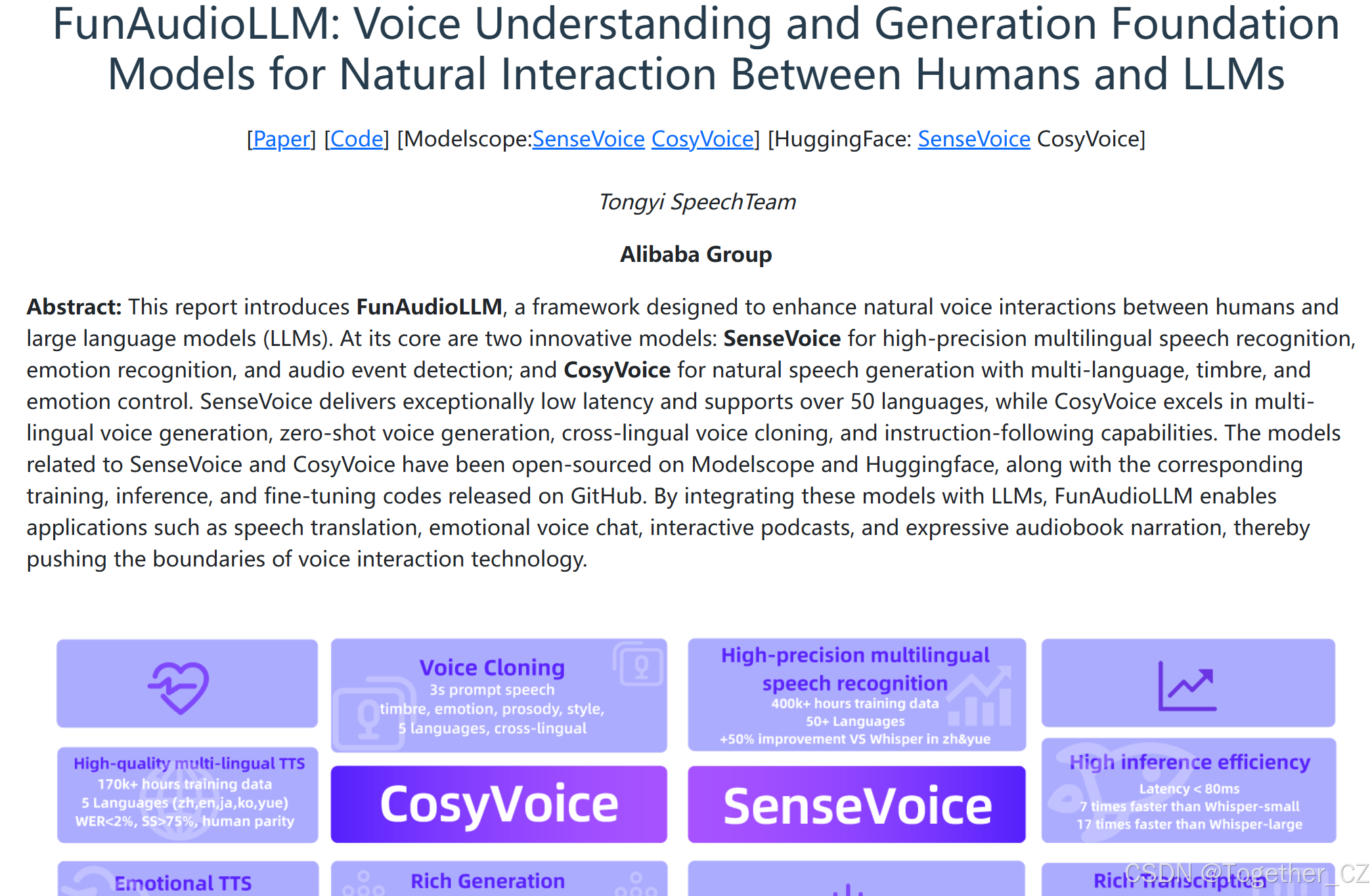 FunAudioLLM：用于人机自然交互的语音理解和生成基础模型-CSDN博客