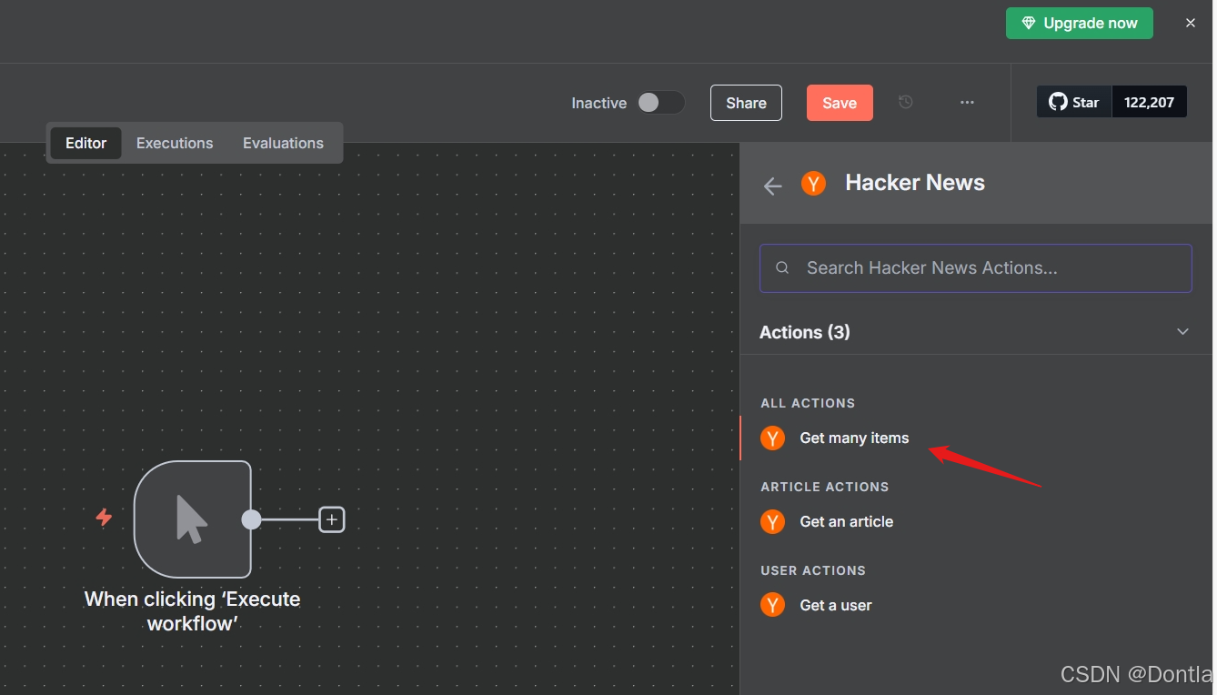 【n8n教程笔记——工作流Workflow】文本课程（第一阶段）——2、构建微型工作流 (Building a mini-workflow)（获取黑客新闻关于automation的10篇文章 ...