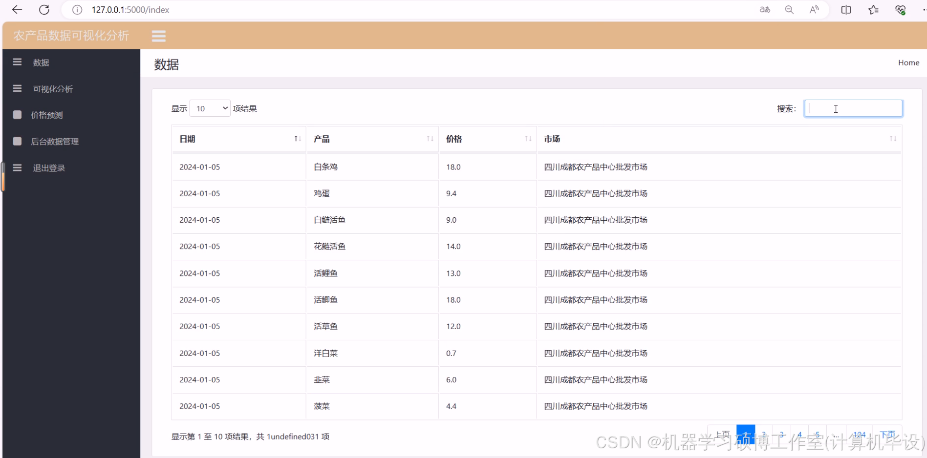 (计算机毕设选题推荐)基于python爬虫的农产品数据分析与研究基于python的农业信息获取与分析 Csdn博客