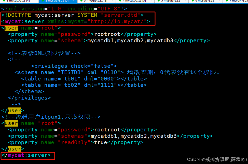 【mysql】 Caused by: io.mycat.config.util.ConfigException: user sspu duplicated!_caused by: io ...