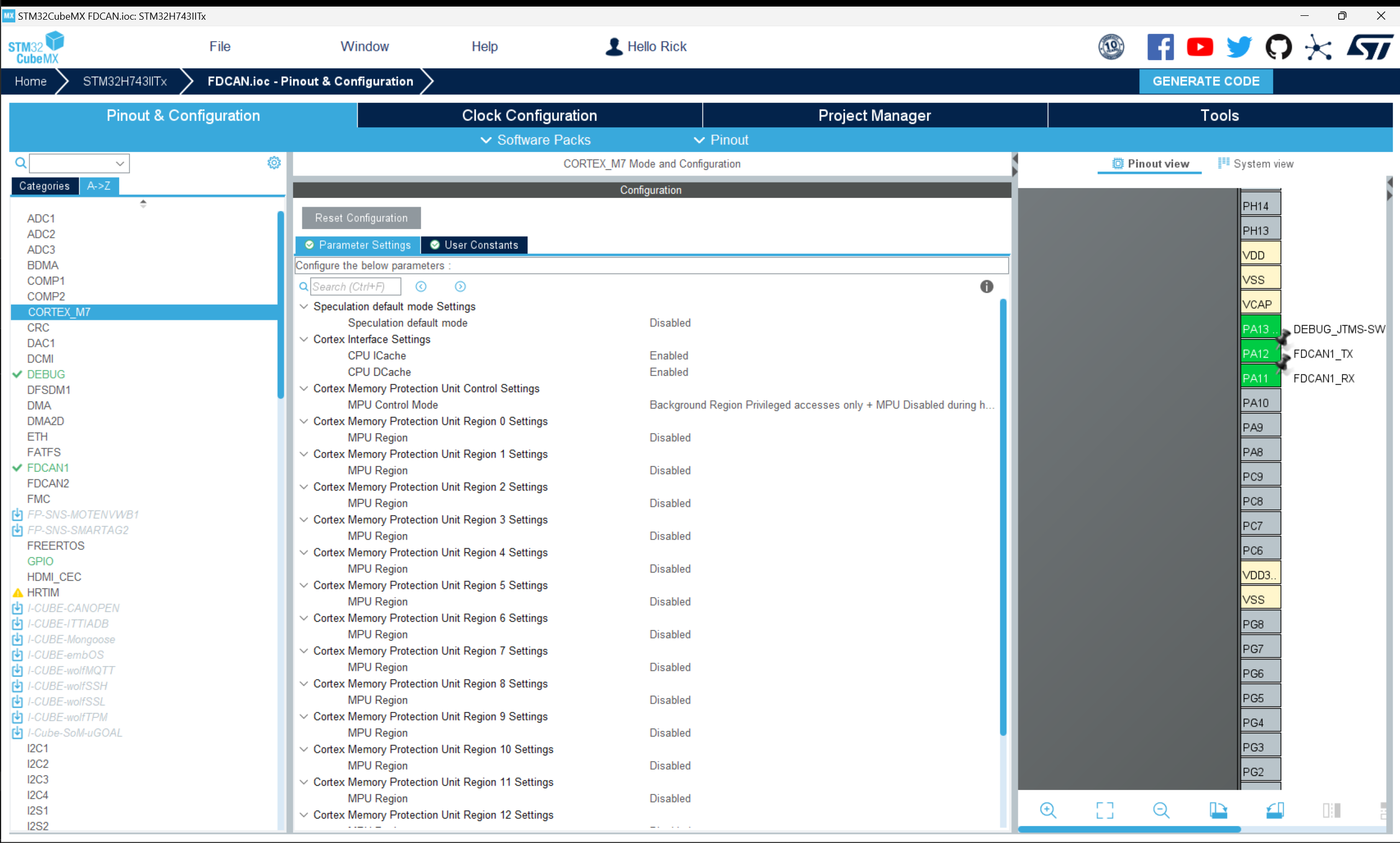 STM32H743+FDCAN1（波特率1M）_stm32h743 canfd波特率设置1m 80%代码-CSDN博客