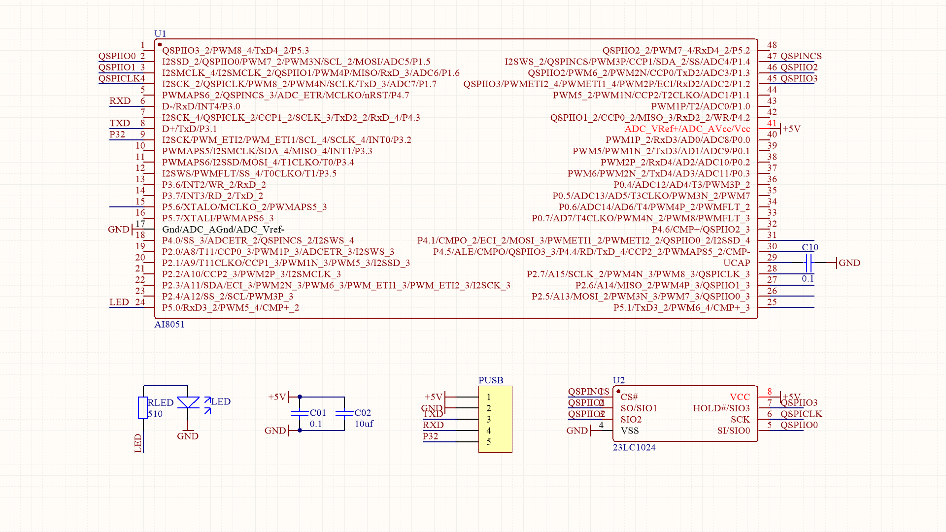 AI8051使用QSPI访问外部RAM：23LC1024-CSDN博客