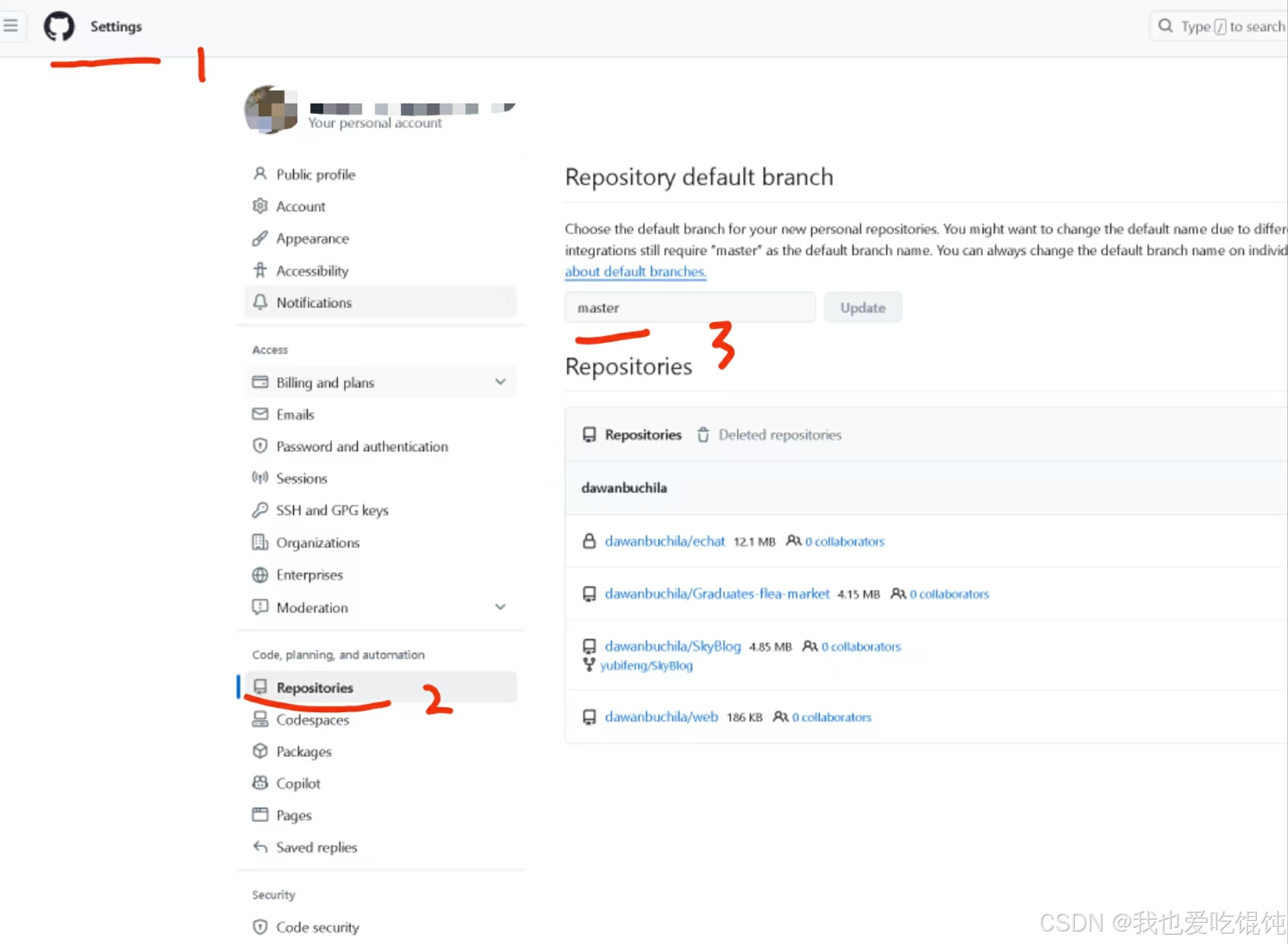 github将默认分支main改为master_github main改成master-CSDN博客