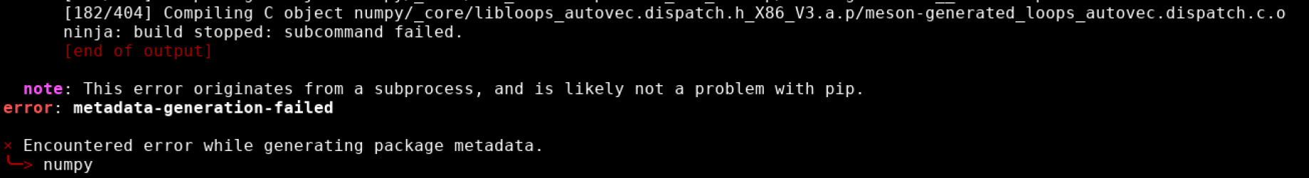 如何解决Python pip Error “Preparing metadata (pyproject.toml) did not run successfully“-CSDN博客