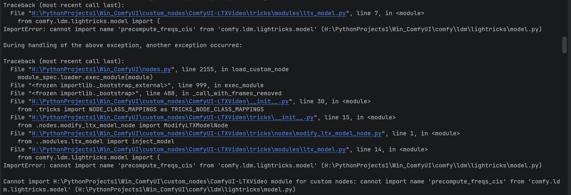 ComfyUI-TeaCache 插件导入失败 (IMPORT FAILED) 解决方案：ImportError: cannot import ...