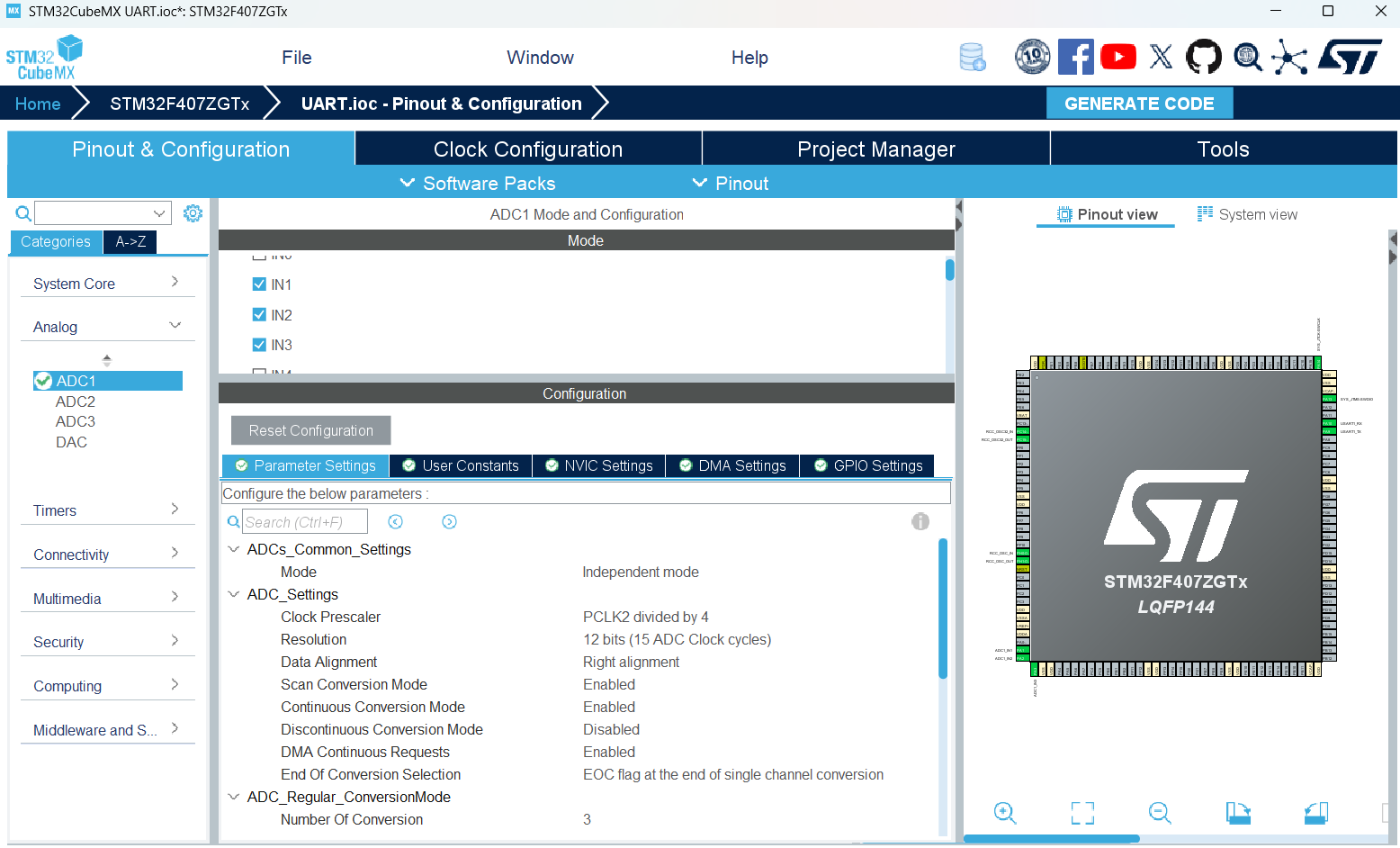 stm32f407 多通道ADC(DMA)（hal库）_stm32f407 adc dma-CSDN博客