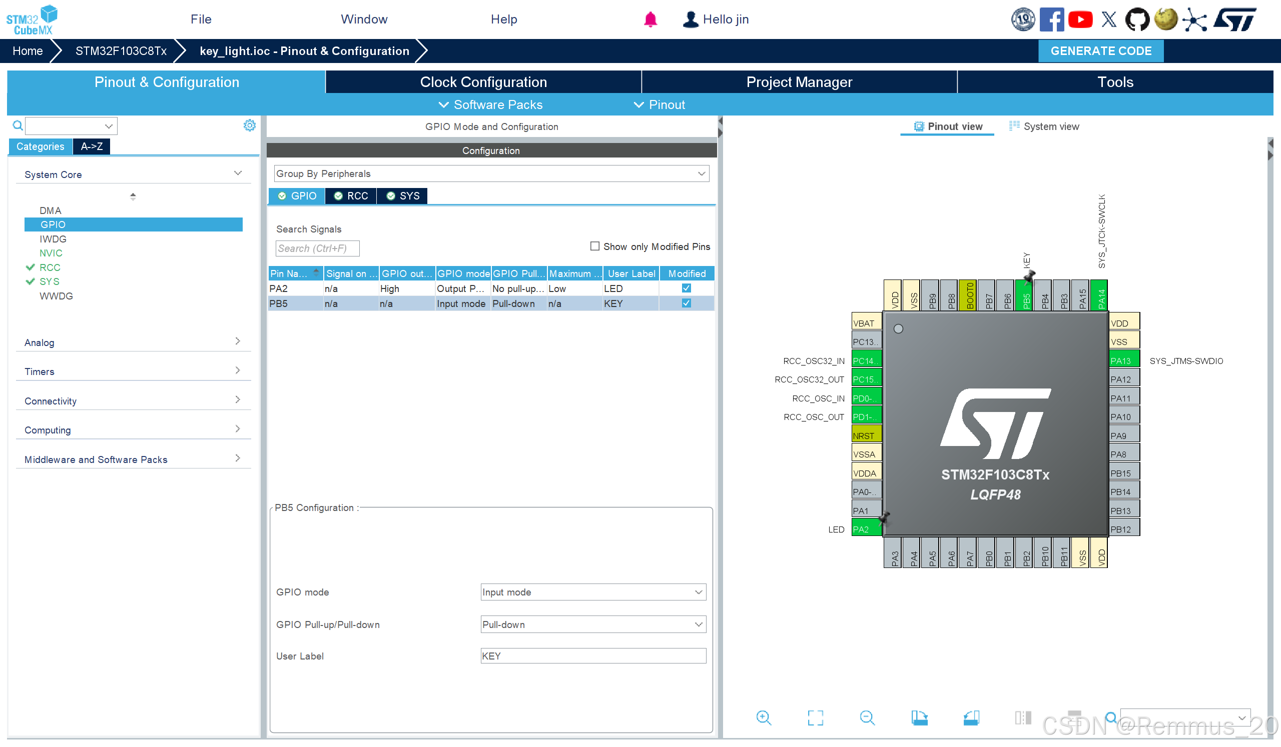 STM32CubeMax+Keil使用按键点亮LED灯_32cubemax怎么和keil合起来使用-CSDN博客