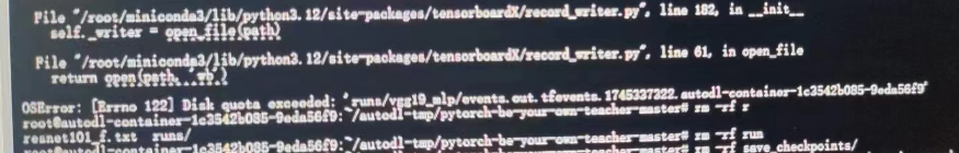 针对于OSError:[Errno 122] Disk quota exceeded问题的解决_oserror: [errno 122] disk quota exceeded-CSDN博客