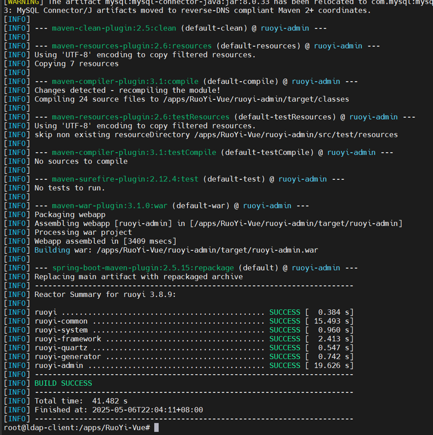 若依前后端分离架构部署linux系统ubuntu手工部署全流程_ubuntu tomcat 部署若依-CSDN博客