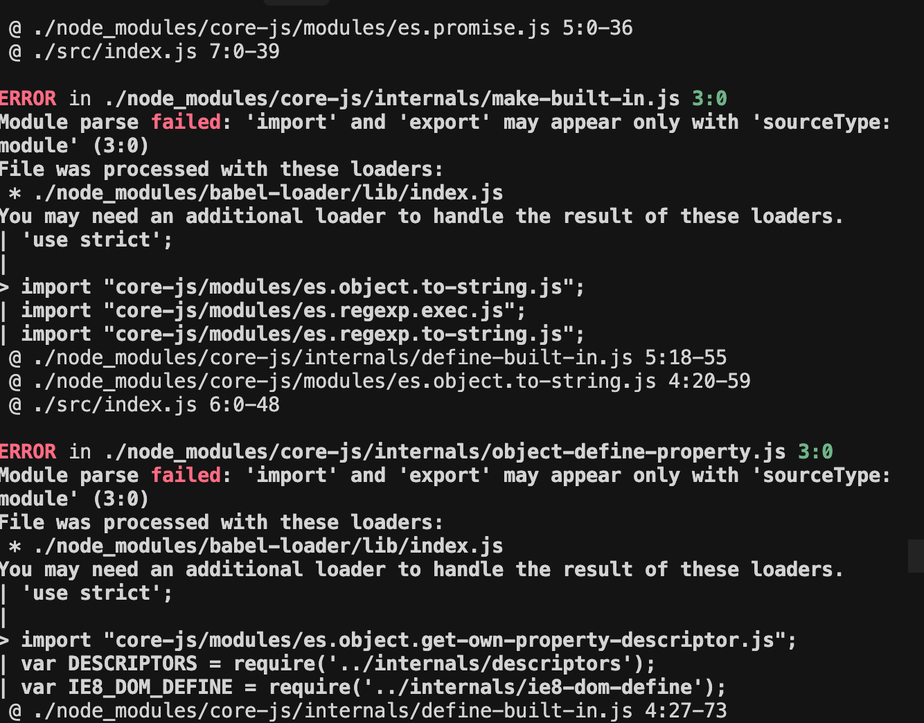 webpack引入core-js，打包报错，浅浅记录下！！！-CSDN博客