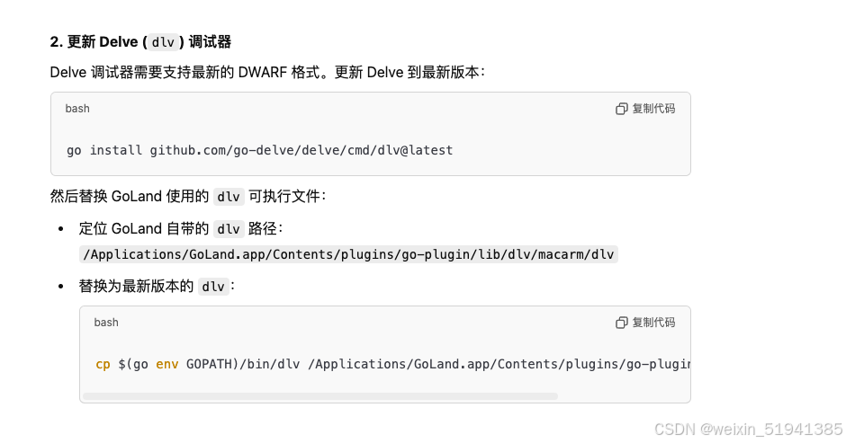 go运行时debug运行失败，run可以运行，报错could not launch process: error reading debug_info，已解决_failed to launch ...
