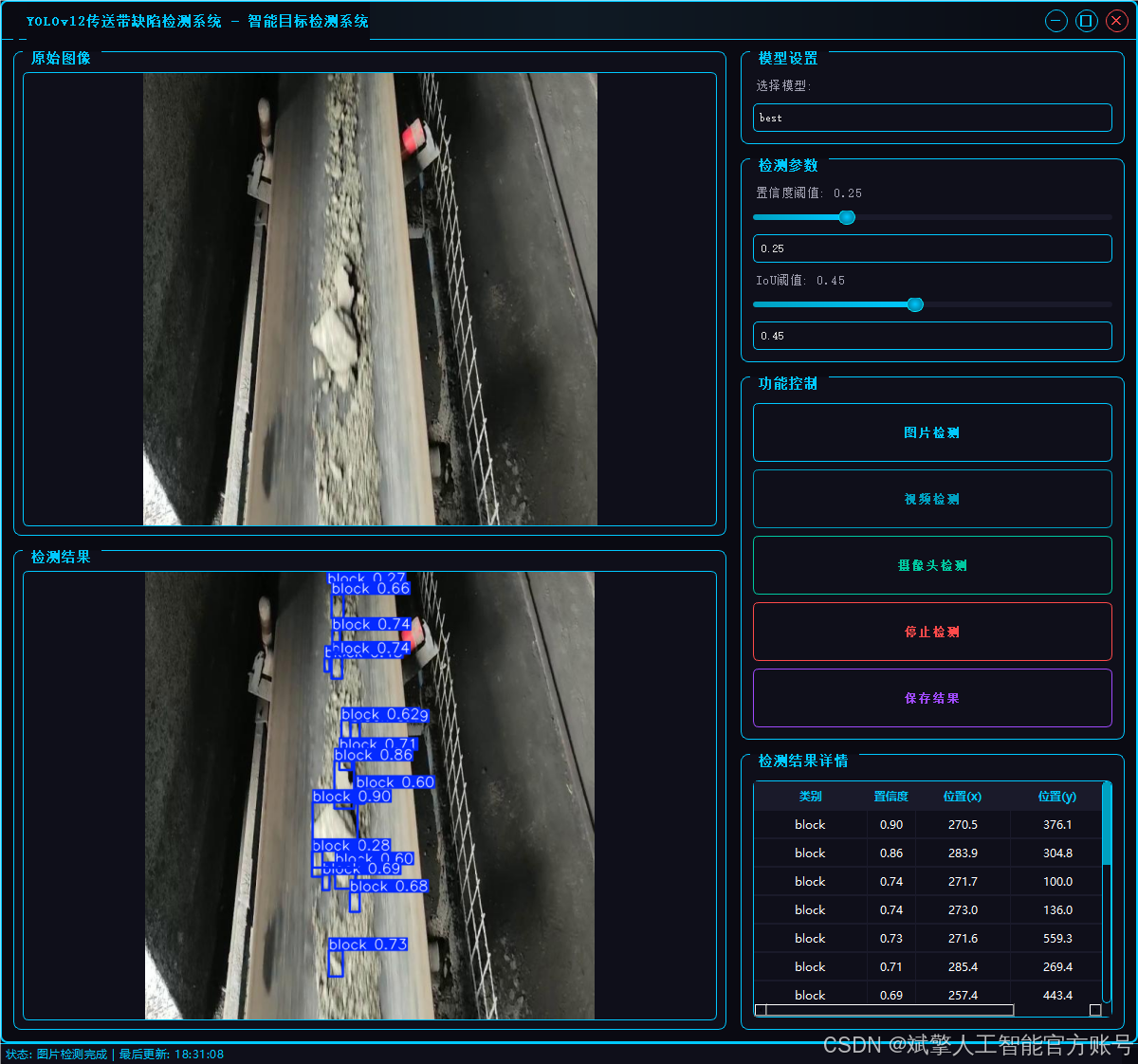 基于深度学习YOLOv12的传送带缺陷识别检测系统（YOLOv12+YOLO数据集+UI界面+登录注册界面+Python项目源码+模型）-CSDN博客