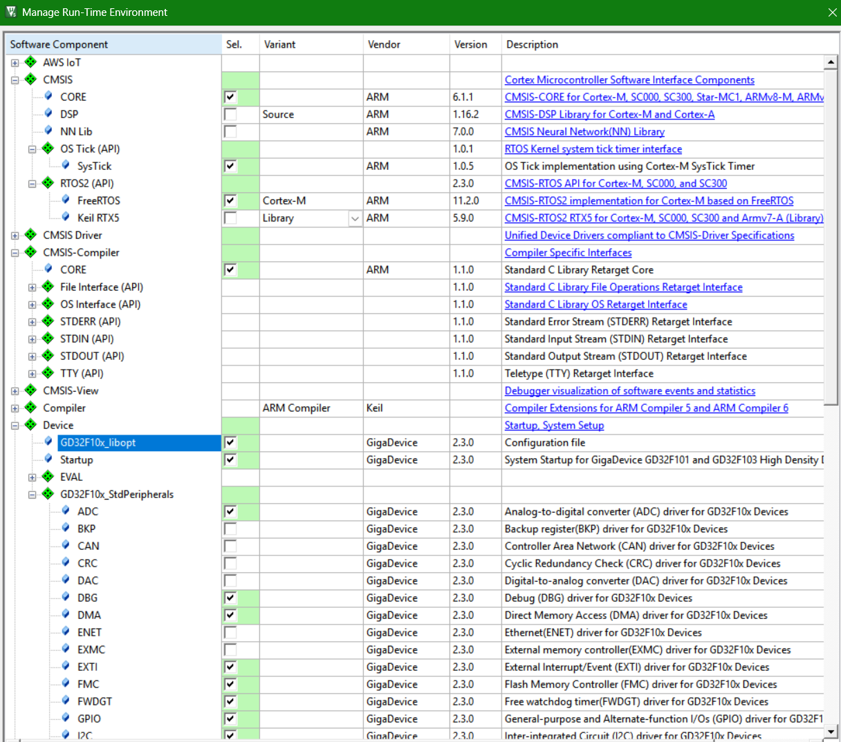 通过keil RTE, 移植freertos到GD32F103C8. 用最新的freertos V11 + compiler V6-CSDN博客