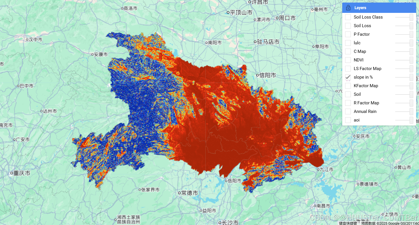基于 GEE 利用通用土壤流失方程 Universal Soil Loss Equation（USLE）结合 CHIRPS、Sentinel ...
