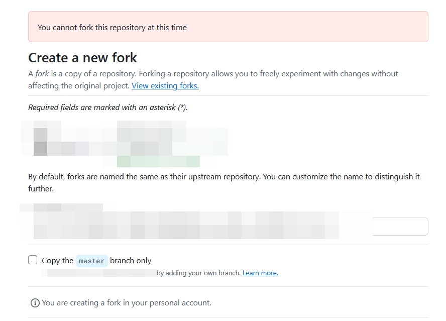 Github 无法 Fork 账户被标记 You cannot fork this repository at this time-CSDN博客