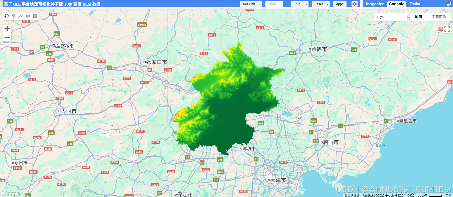 基于 GEE 平台快速可视化并下载 30m 精度 DEM 数据_gee下载dem-CSDN博客