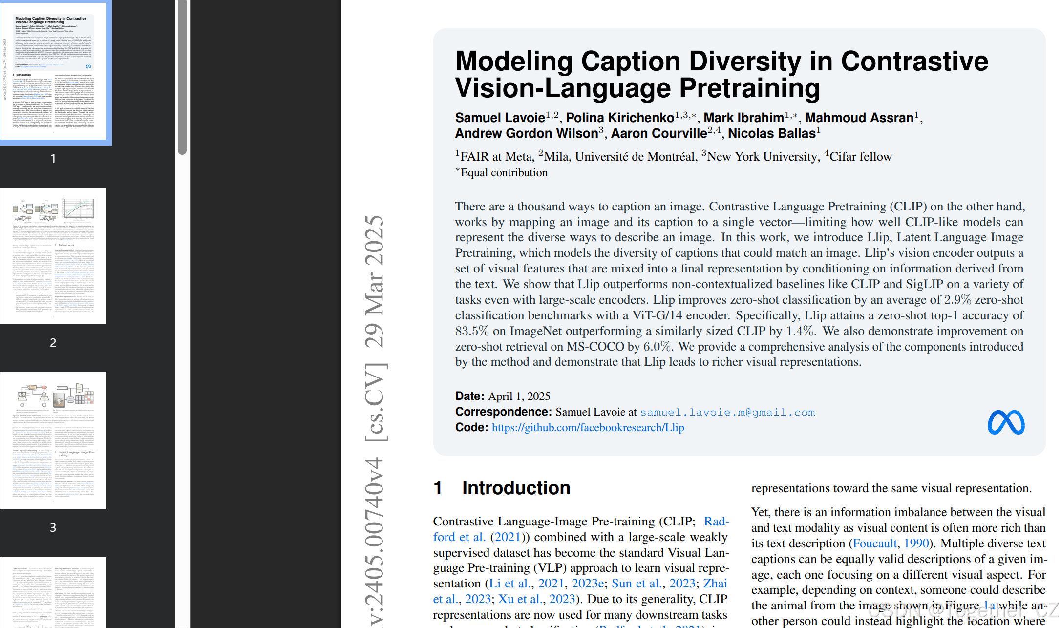 LLIP：Modeling Caption Diversity in Contrastive Vision-Language ...