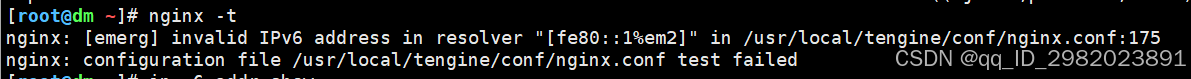 nginx: [emerg] invalid IPv6 address in resolver “[fe80::1%em2]“-CSDN博客