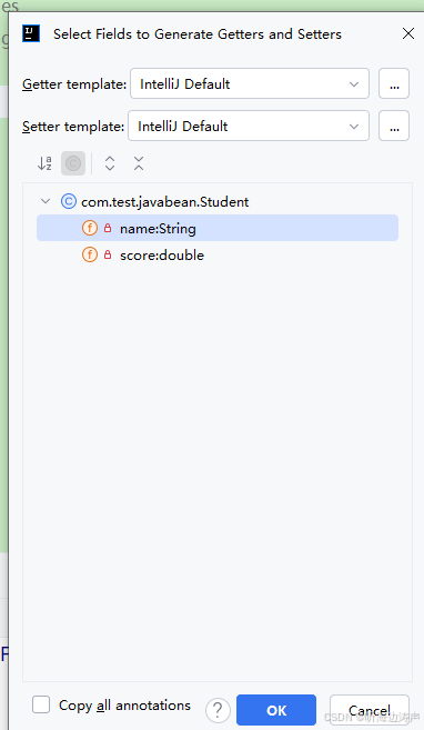 在IDEA中怎么快速生成Java成员变量的setter和getter方法_idea自动生成getter和setter方法-CSDN博客