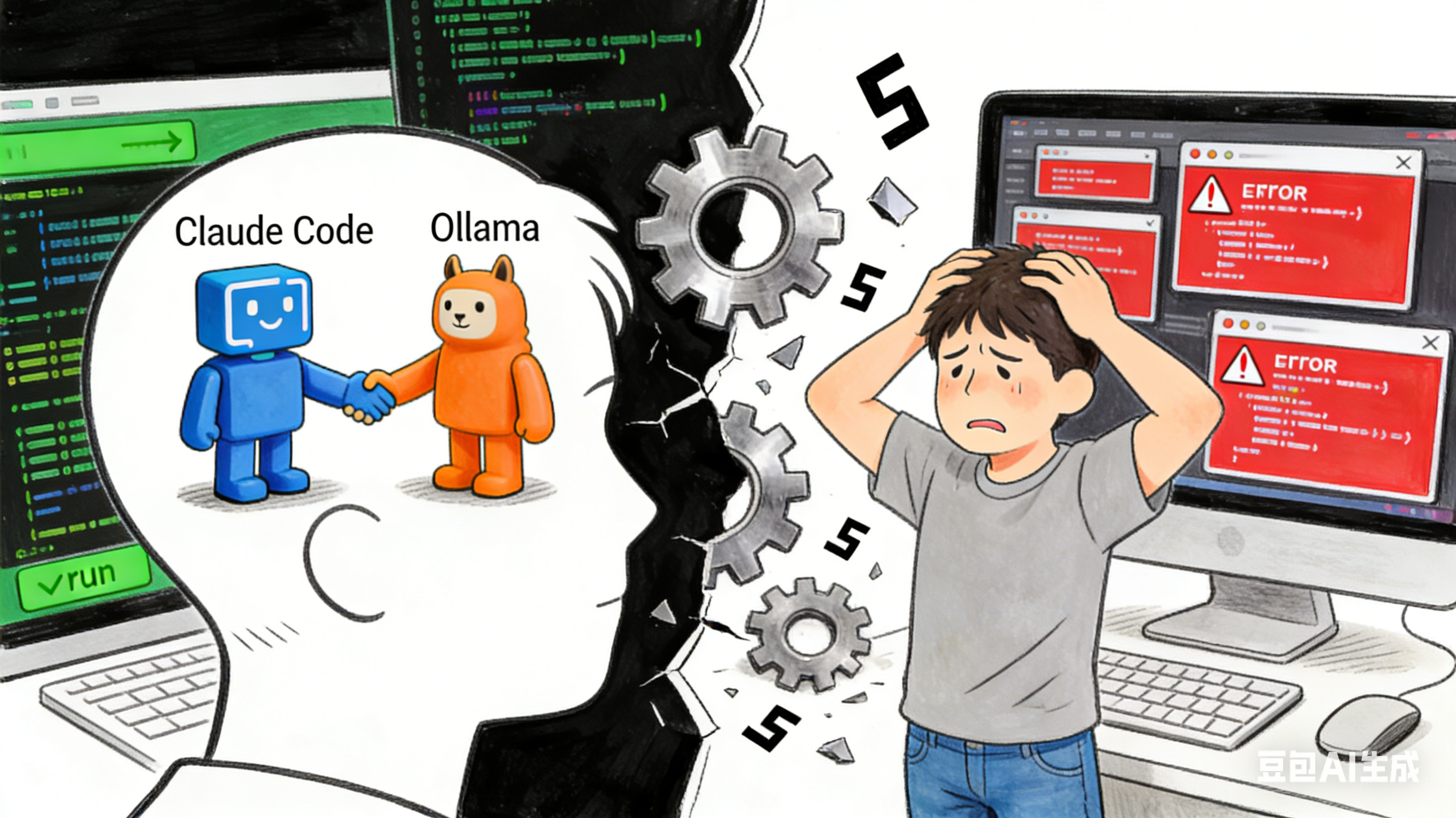 Claude Code对接Ollama小模型全崩了？开发者实测踩坑全记录_claude code ollama-CSDN博客