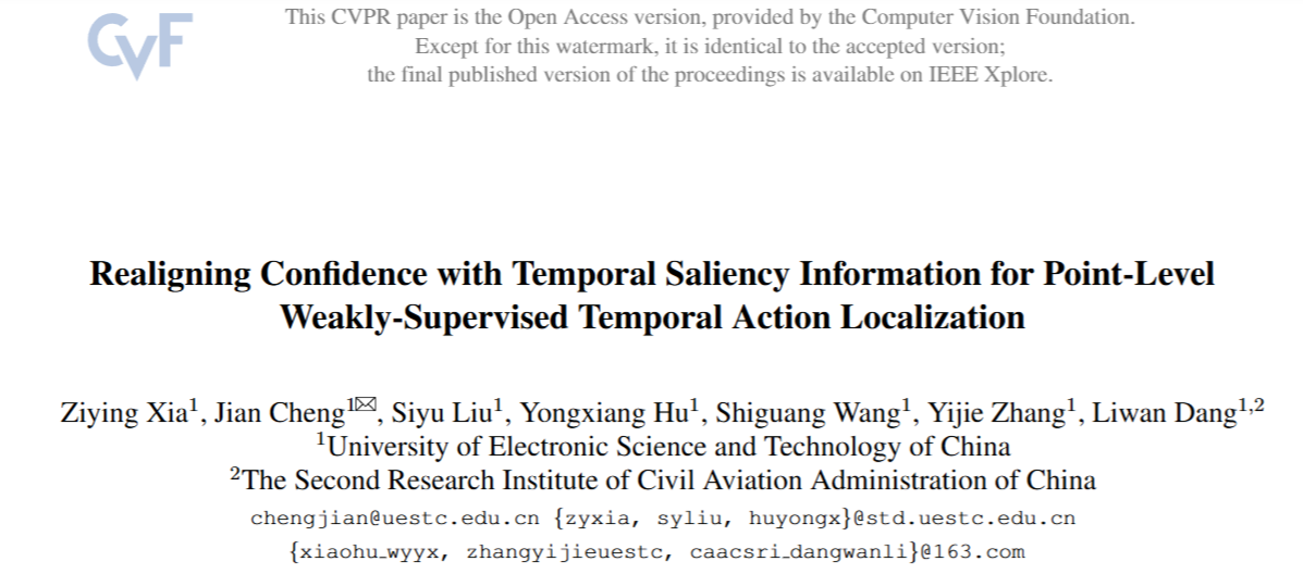 Realigning Confidence with Temporal Saliency Information for Point-Level Weakly-Supervised ...