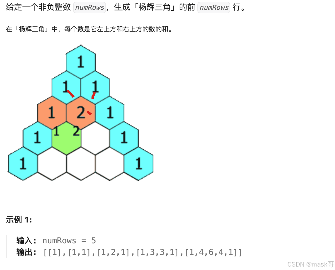 算法：leetcode118杨辉三角java实现杨辉三角 Leecode Java Csdn博客