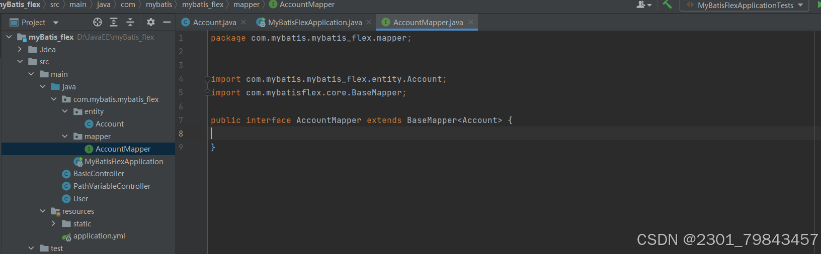 Mybatis-flexx的应用_mybatis-flex 有mapper文件-CSDN博客