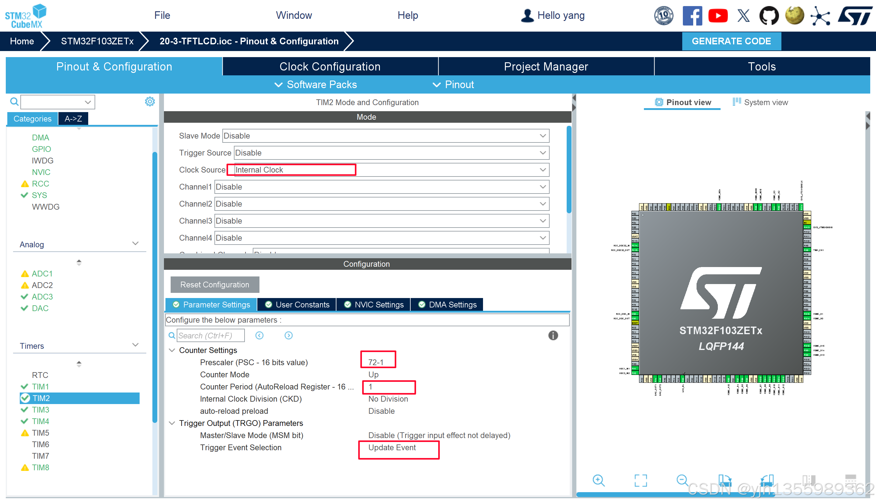 stm32f103zet6 hal cubemx dac dma 简易信号发生器 波形生成 正弦波 三角波 方波 频率电压可调 2路输出_使用stm32f103zet6输出两路相位可调波形 ...