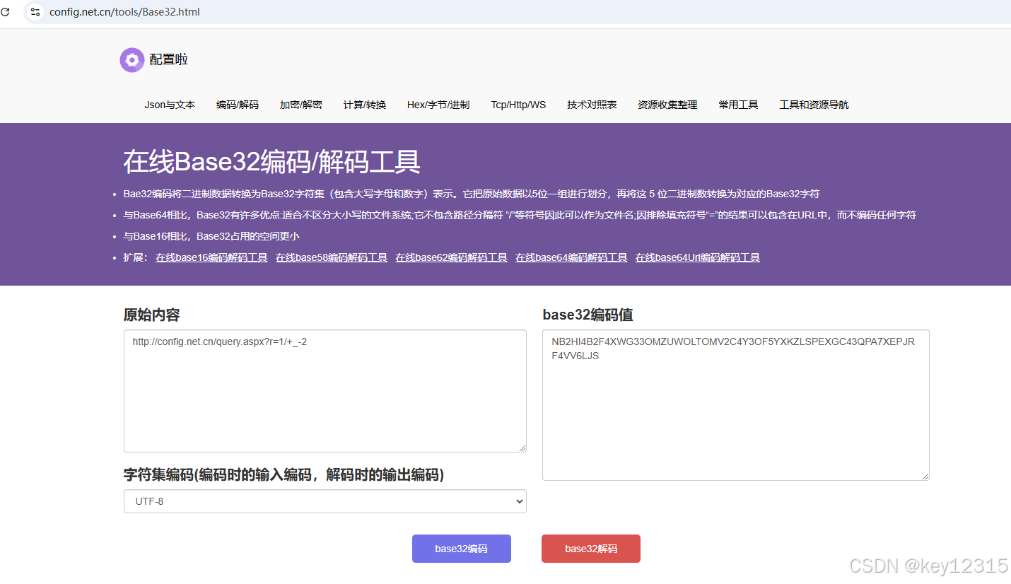 在线Base32编码/解码器_base32在线解码-CSDN博客
