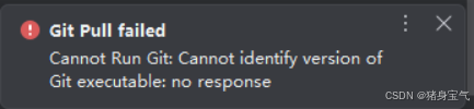 idea中不识别git。Error updating changes: Cannot Run Git: Cannot identify version of Git executable-CSDN博客